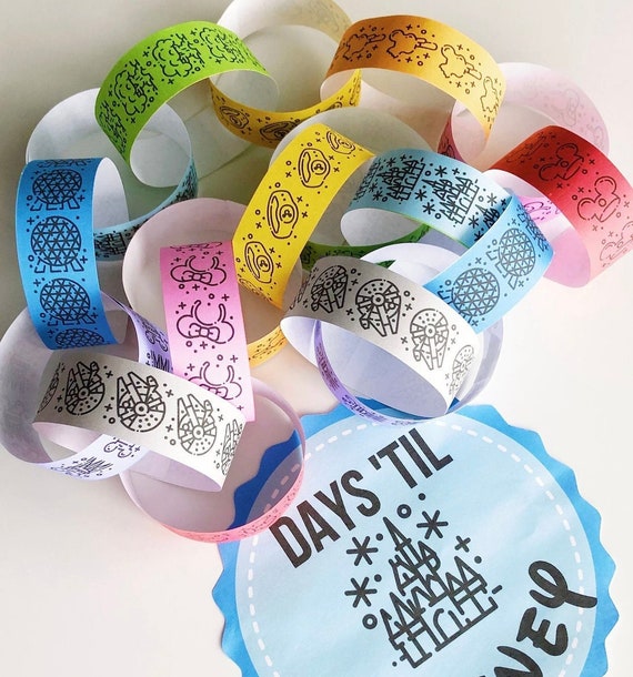 Disneyland Countdown Chain Disneyland Vacation Paper Chain - Etsy
