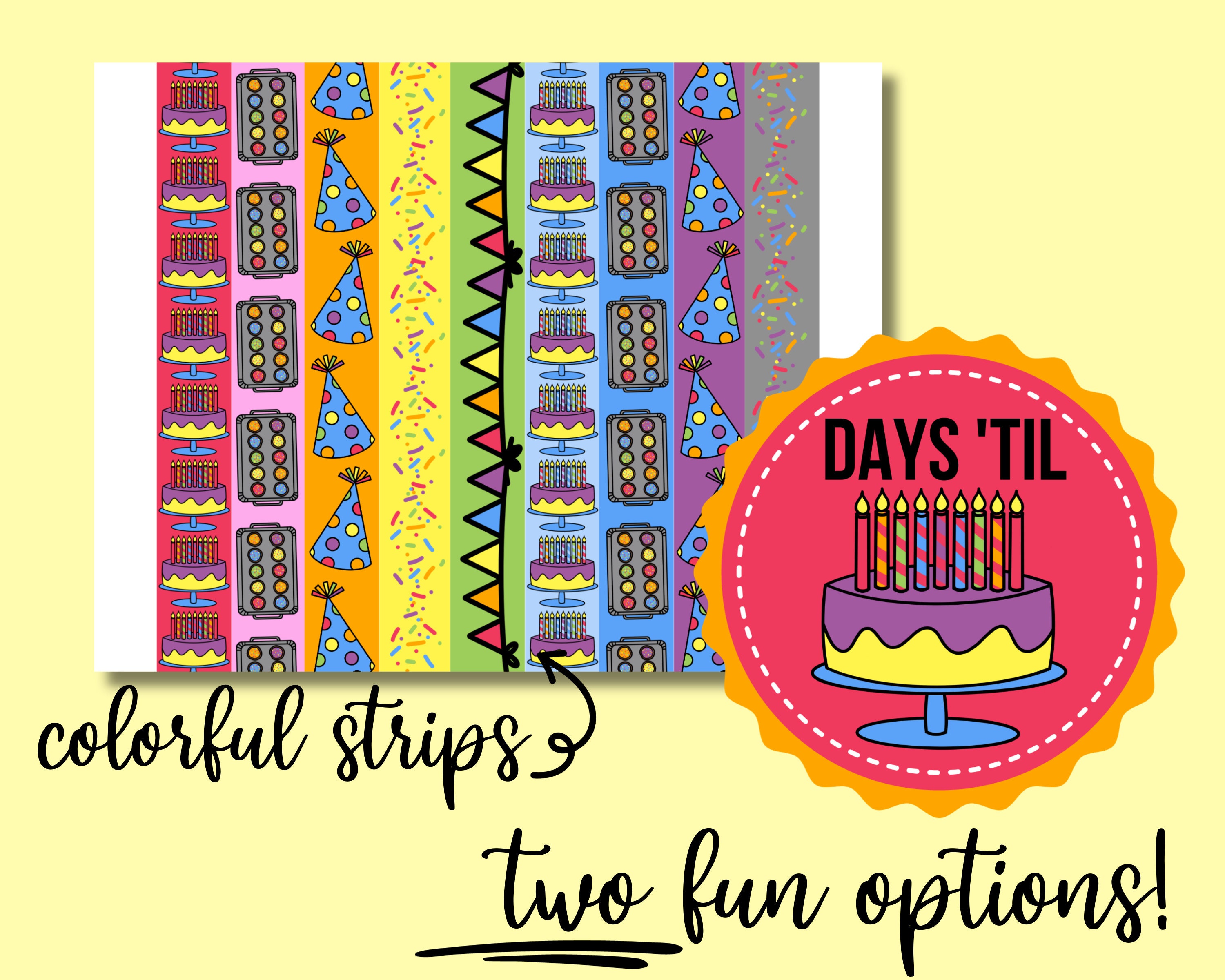 Birthday Countdown Paper Chain Birthday Party Garland Birthday - Etsy