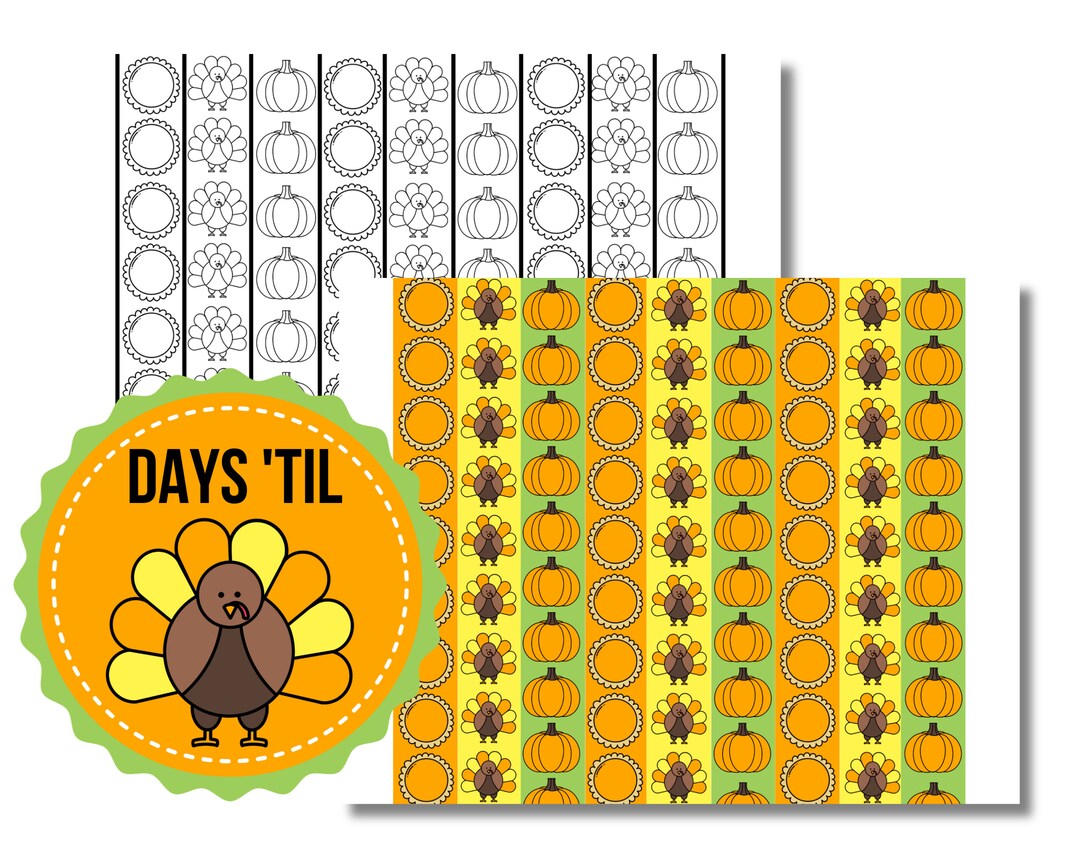 Thanksgiving Countdown Paper Chain Thanksgiving Garland Thanksgiving ...
