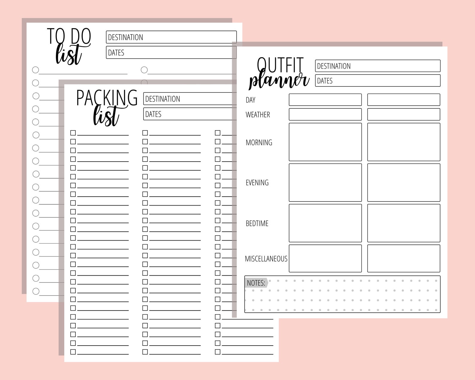 Travel Planner Printable Trip Planner Vacation Planner Travel Organizer ...