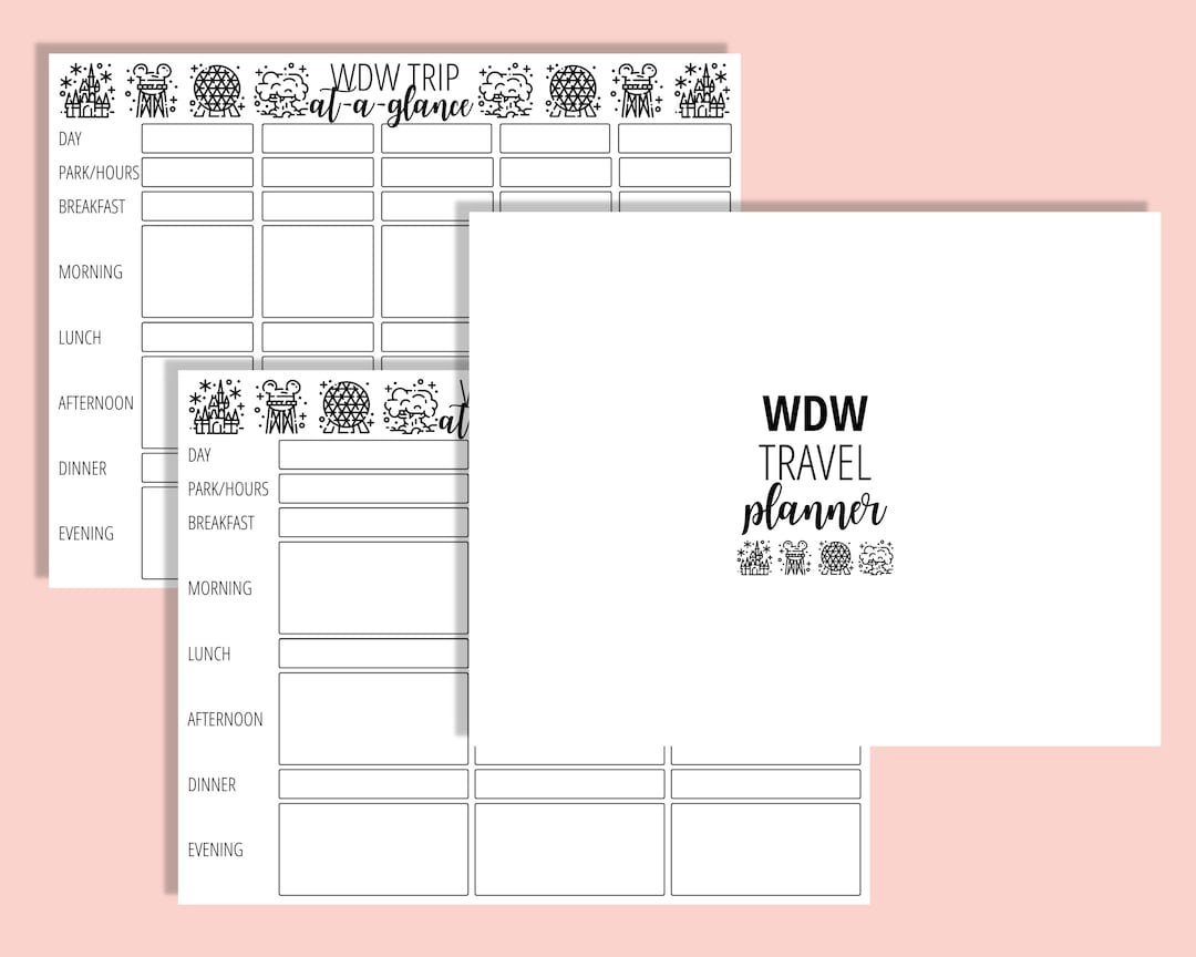 EDITABLE WDW World Travel Planner Orlando Trip Planner World Vacation ...