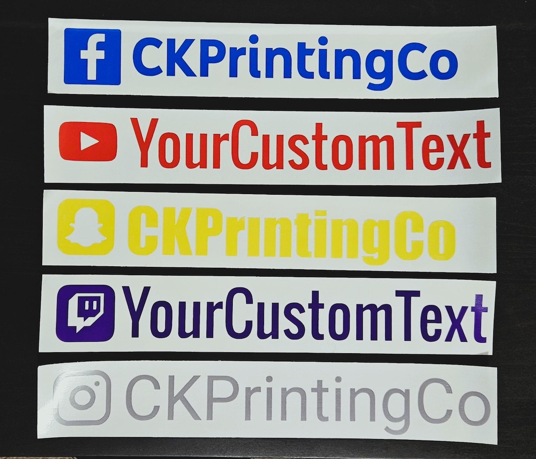 Custom Social Handle Vinyl Decal - Etsy