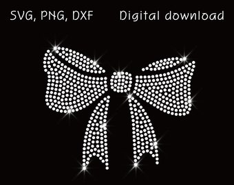 Cute Bow Ribbon Download, Ss10 Rhinestone Templates, Svg, Png, Dxf - Etsy