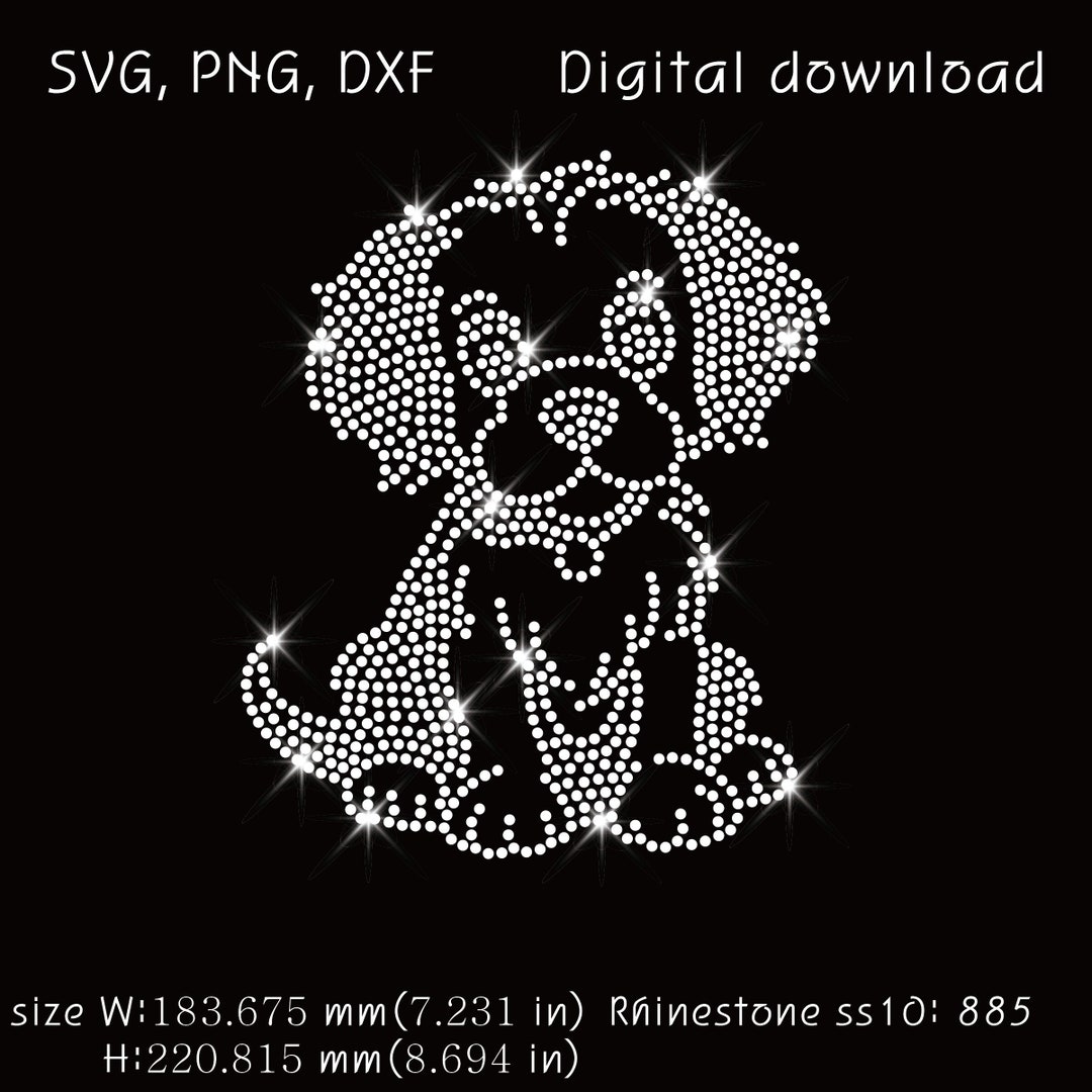 Cute Dog Download, Ss10 Rhinestone Templates, Svg, Png, Dxf - Etsy