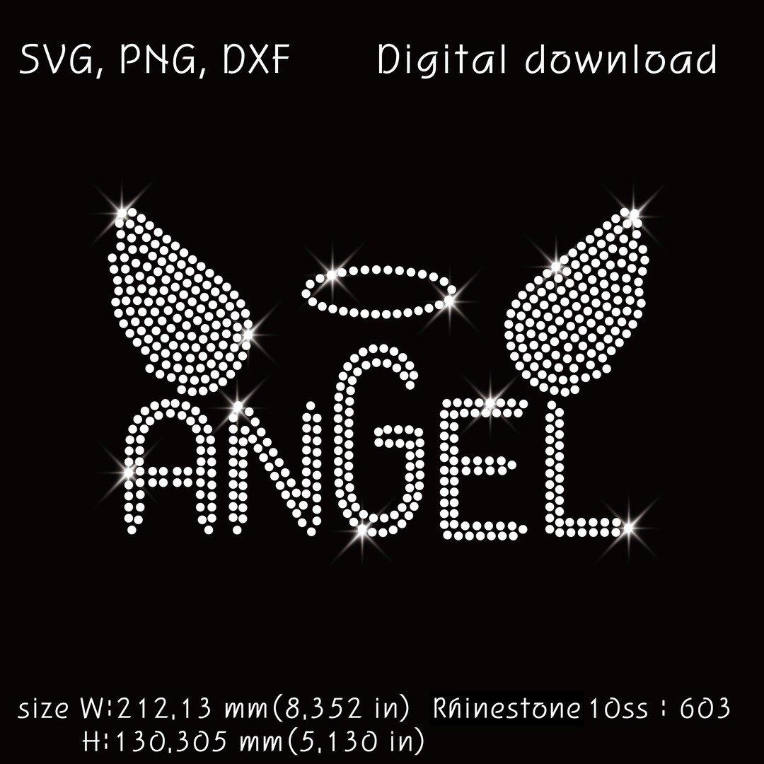 Angel Digital Download, Rhinestone Templates, Svg, Png, Dxf - Etsy