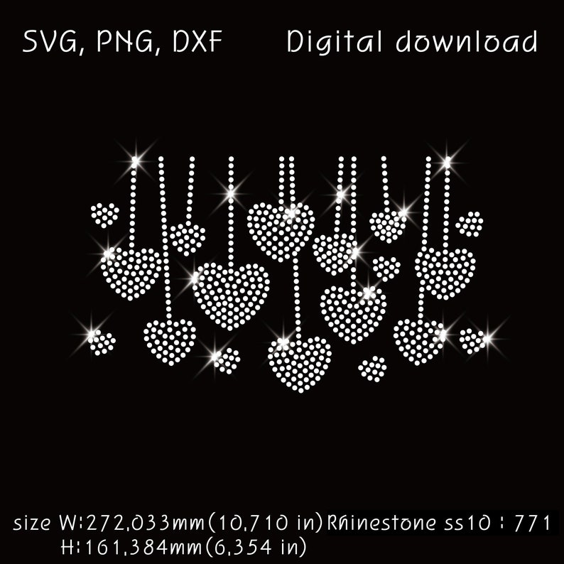 Hearts, Download, Rhinestone Templates, Svg, Png, Dxf - Etsy