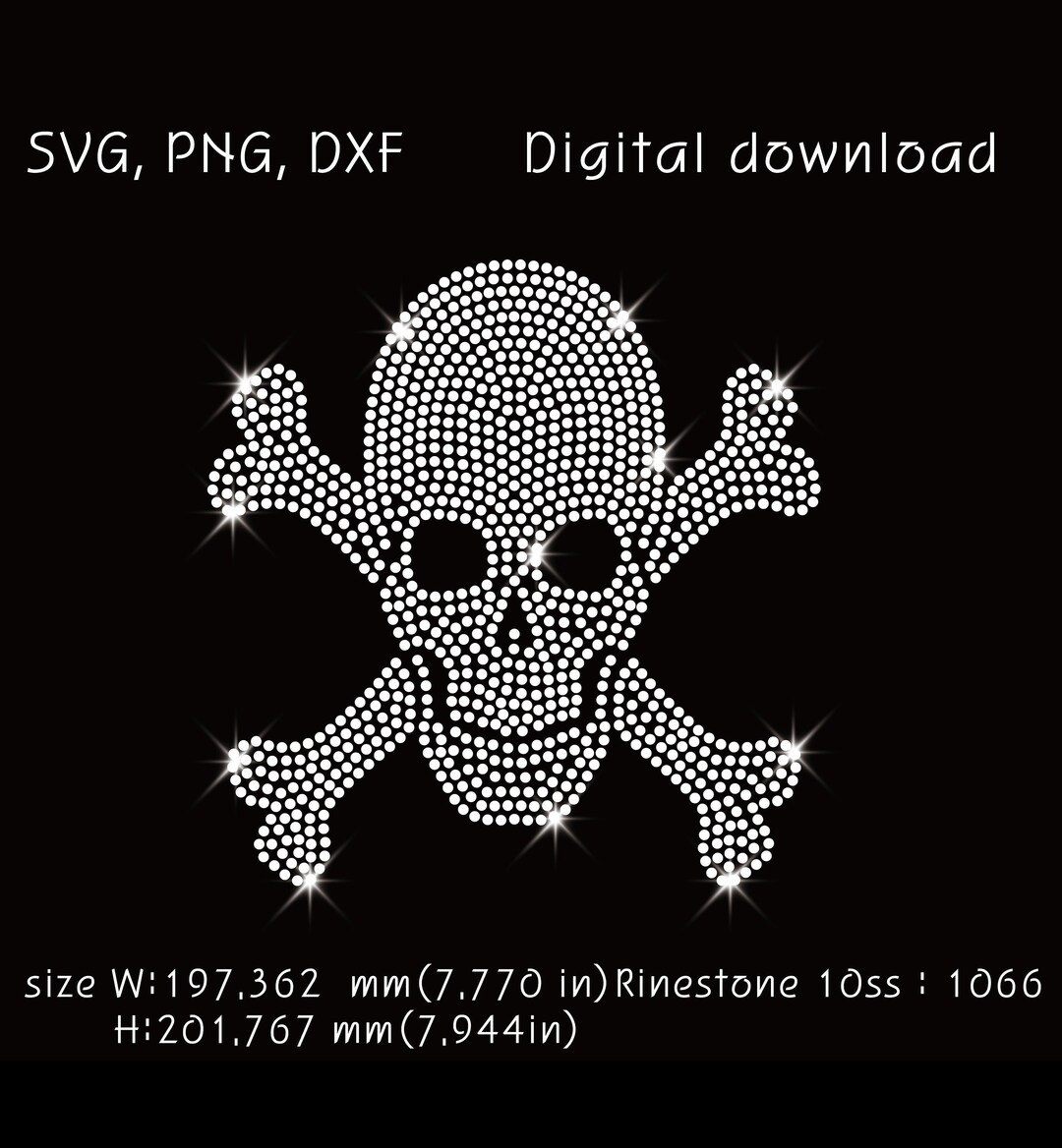 Skull Digital Download Rhinestone Templates Svg Png Dxf - Etsy