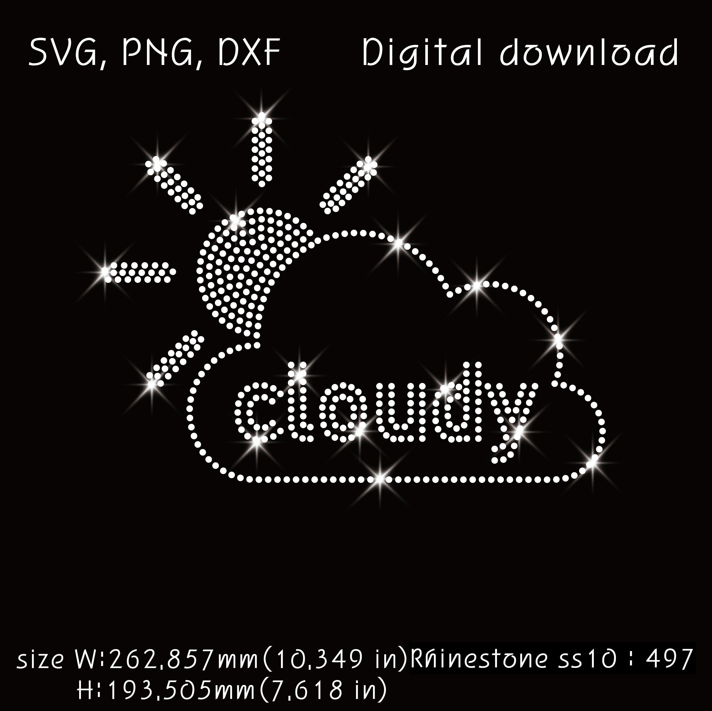 Cloudy, Digital Download, Rhinestone Templates, Svg, Png, Dxf - Etsy