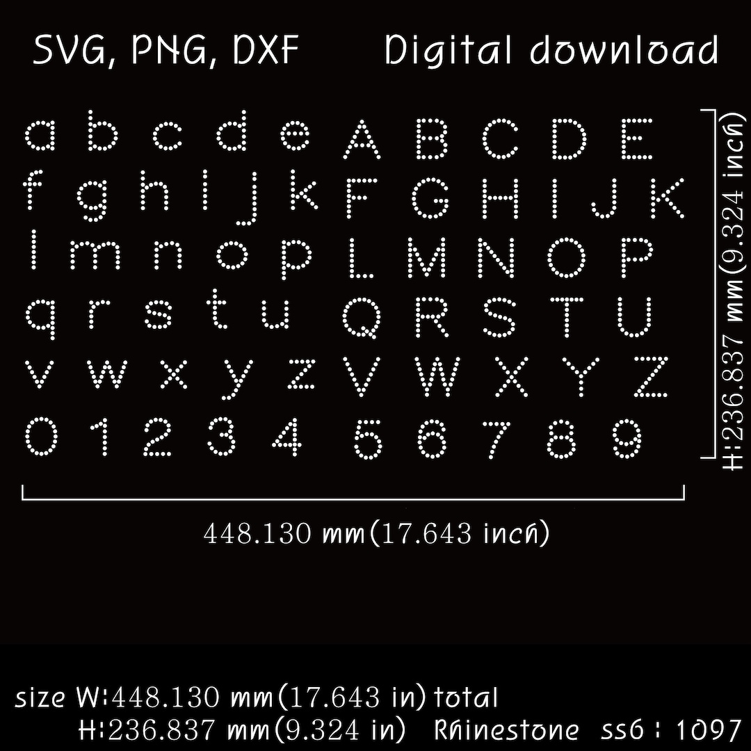 Simple Small Alphabet Download, Rhinestone Templates Ss6, Svg, Png, Dxf ...