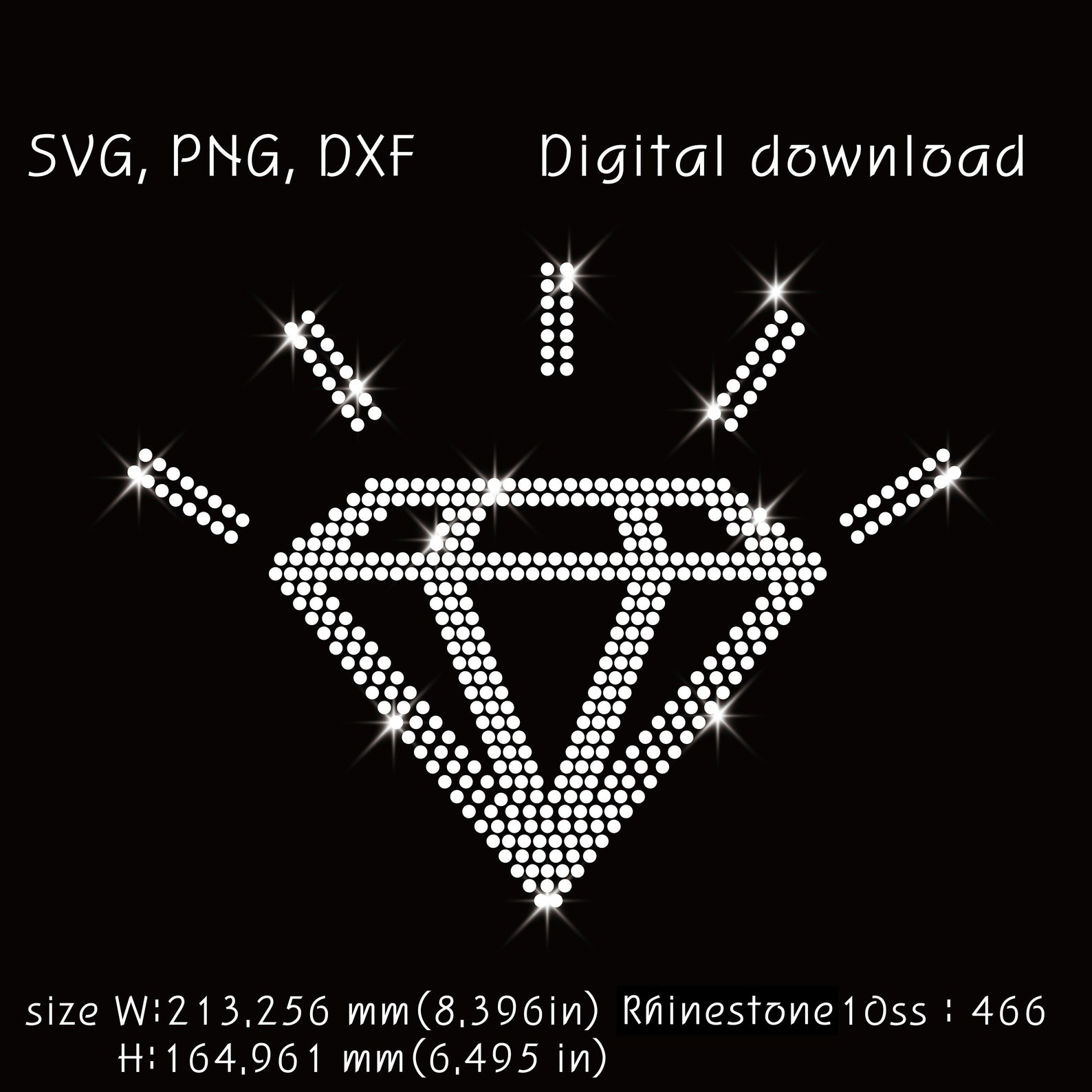 Diamond, Digital Download, Rhinestone Templates, Svg, Png, Dxf - Etsy