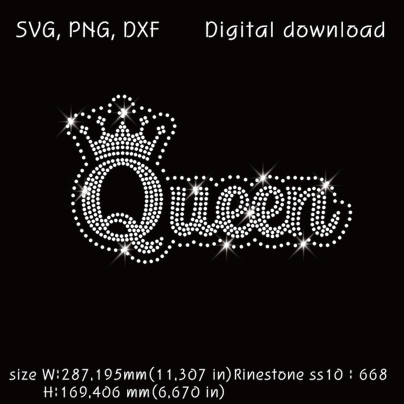 Queen, Download, Rhinestone Templates, Svg, Png, Dxf - Etsy