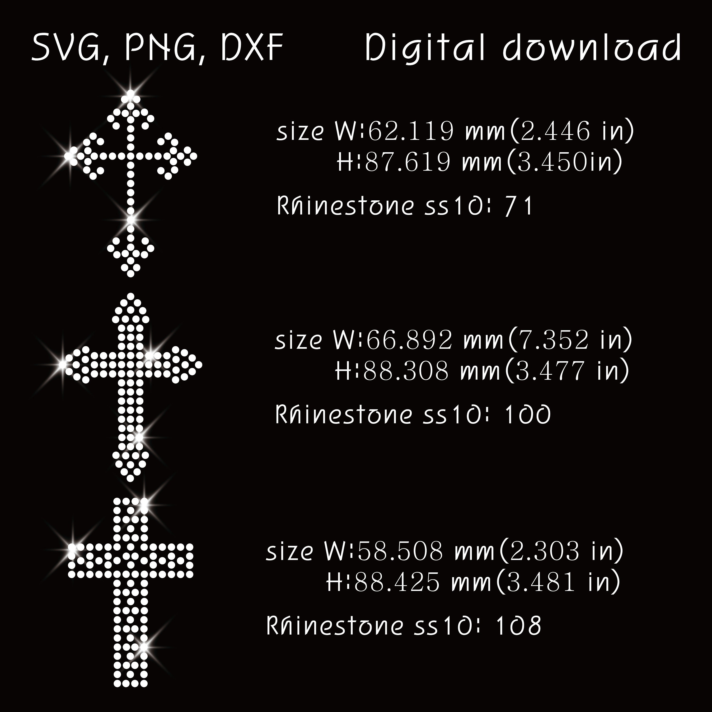 Mini Crosses, Download, Ss10 Rhinestone Templates, Svg, Png, Dxf - Etsy