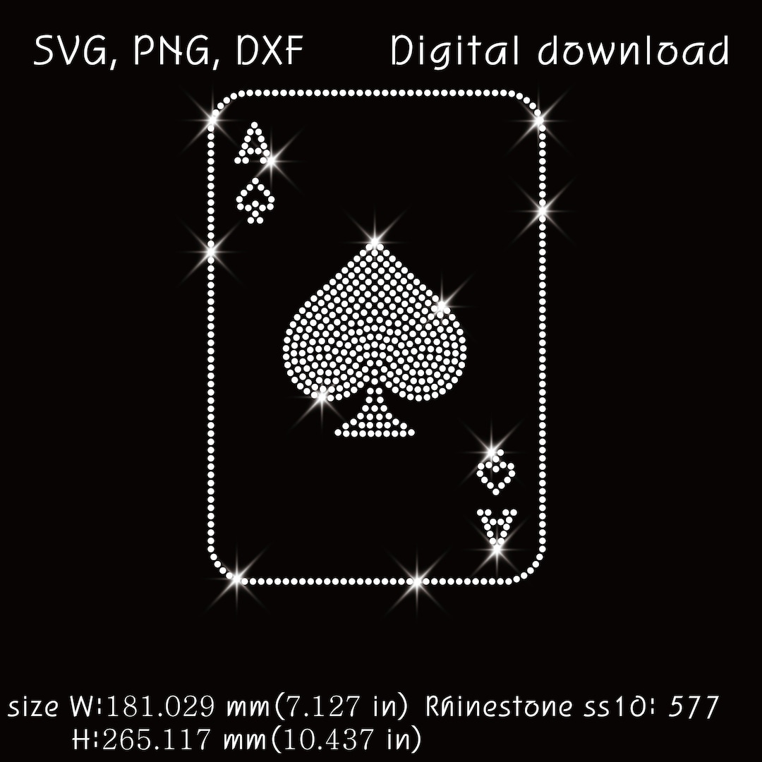 Card Spade Download, Ss10 Rhinestone Templates , Svg, Png, Dxf - Etsy