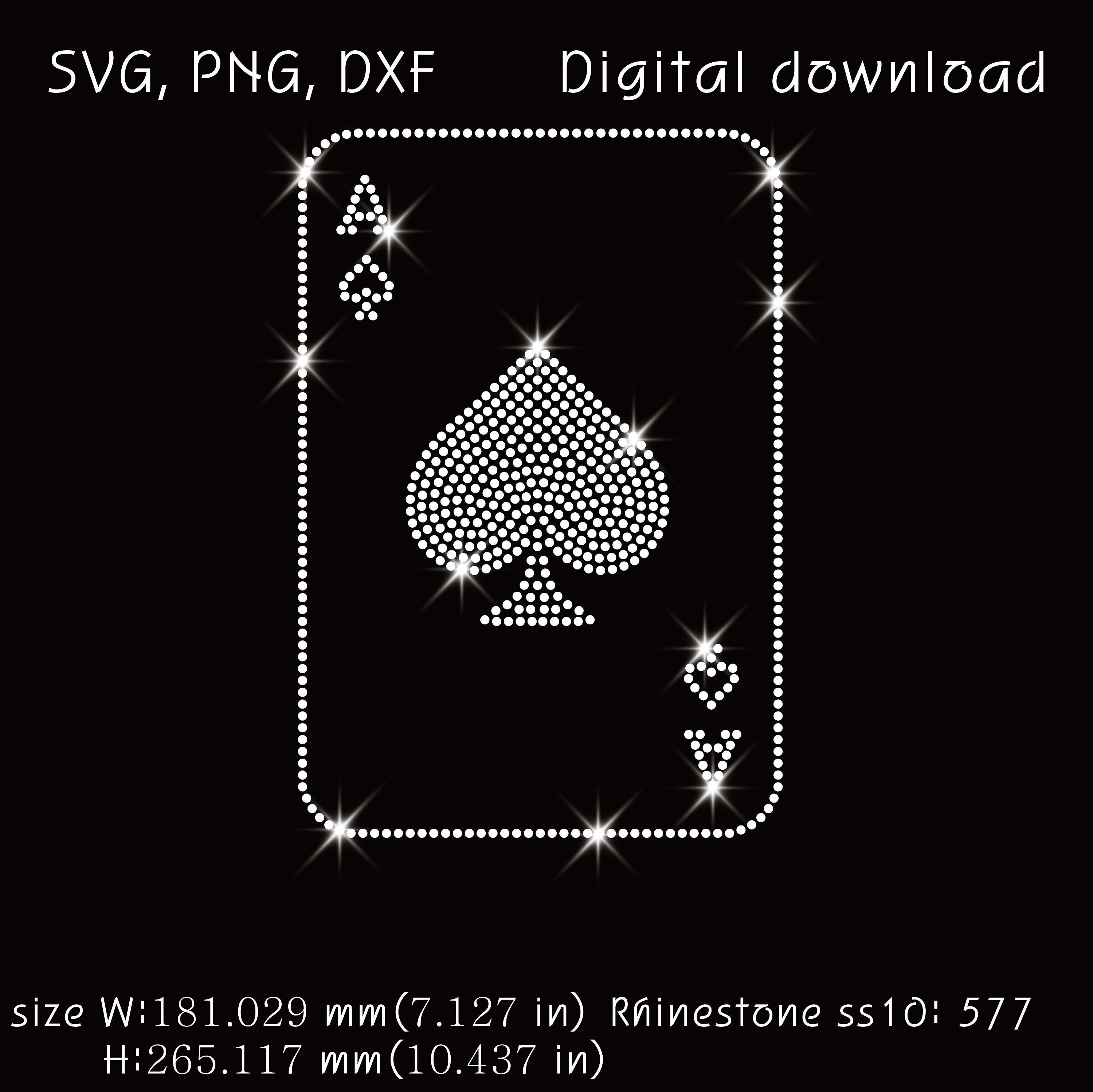 Card Spade Download, Ss10 Rhinestone Templates , Svg, Png, Dxf - Etsy