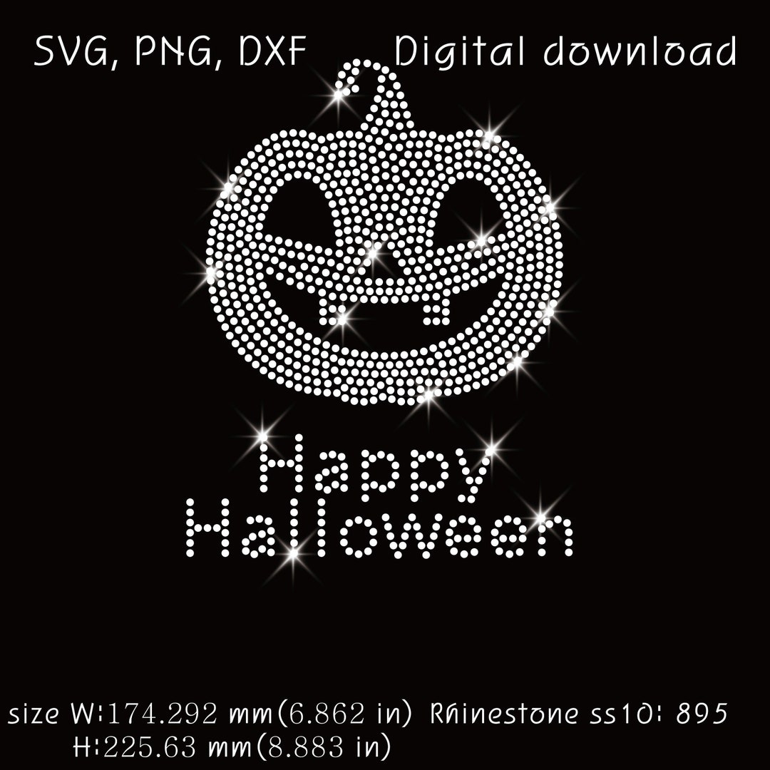 Happy Halloween Digital Download, Rhinestone Templates, Svg, Png, Dxf ...