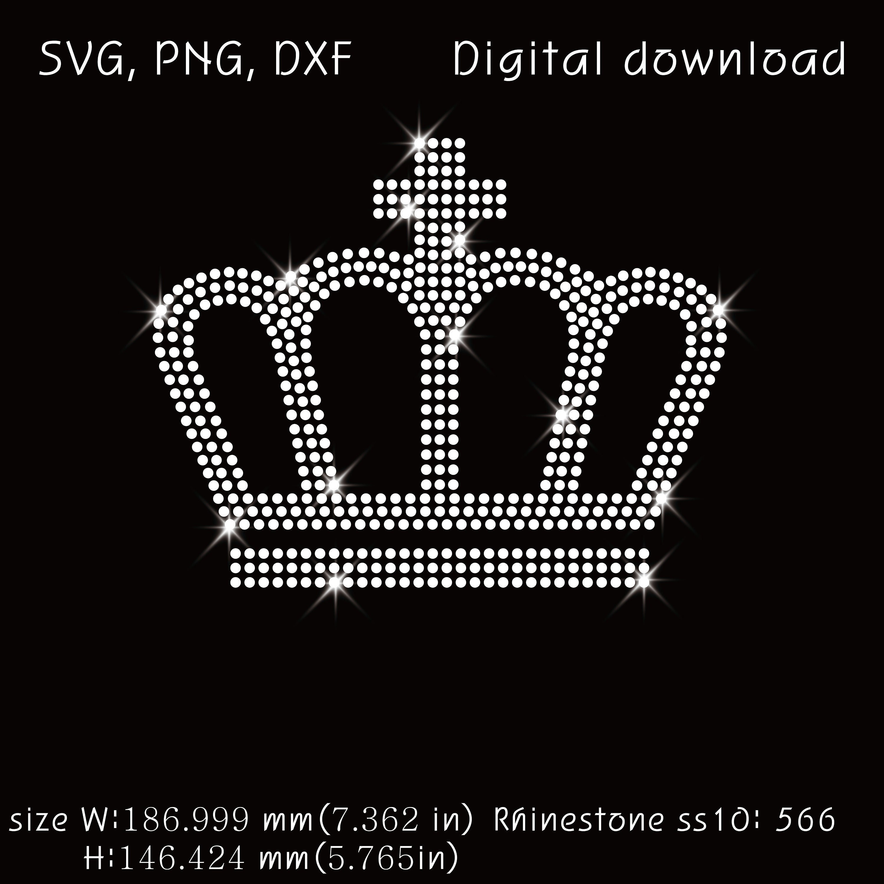 Crown, Download, Ss10 Rhinestone Templates, Svg, Png, Dxf - Etsy