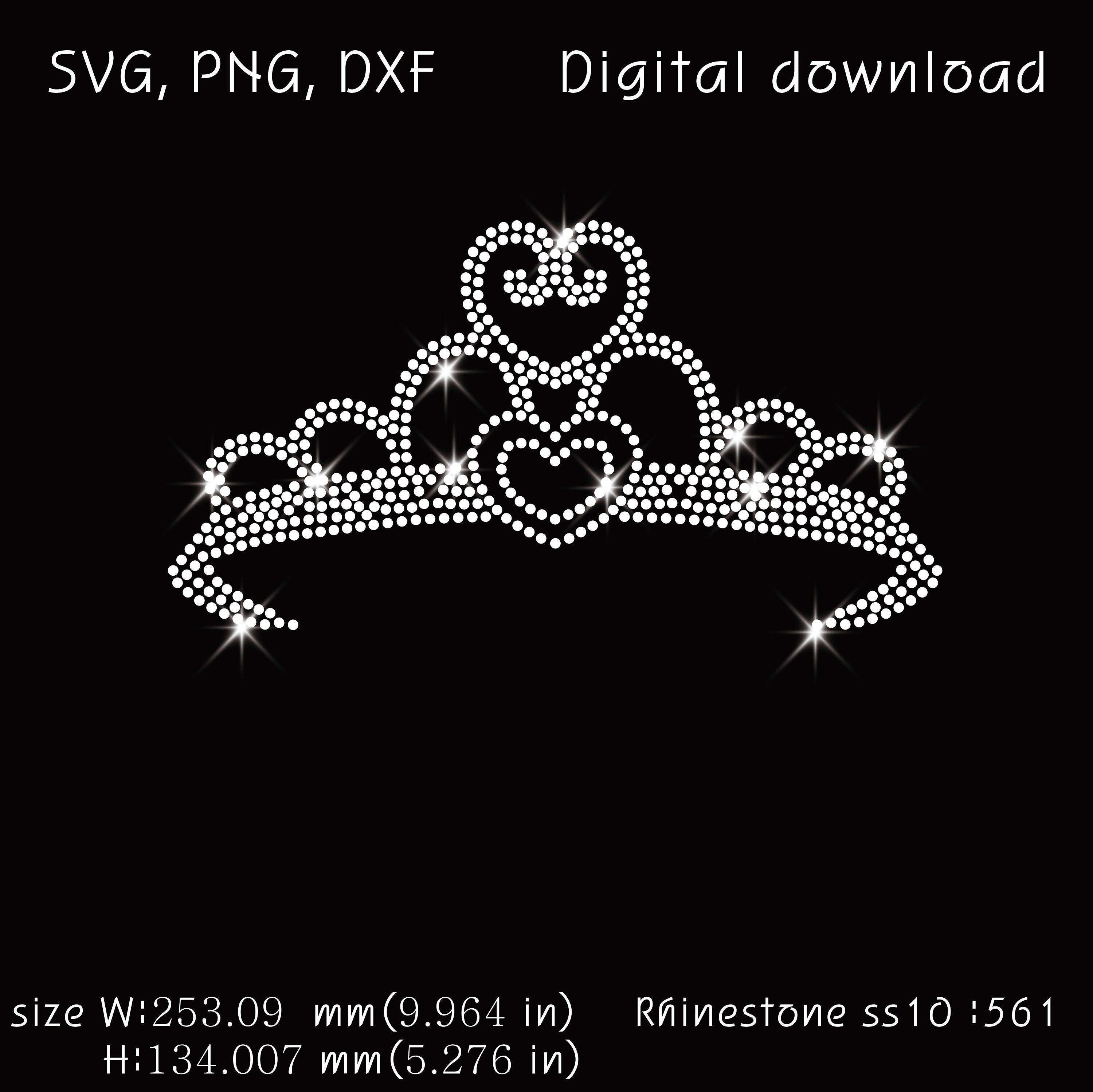 Tiara Digital Download, Rhinestone Templates, Svg, Png, Dxf - Etsy