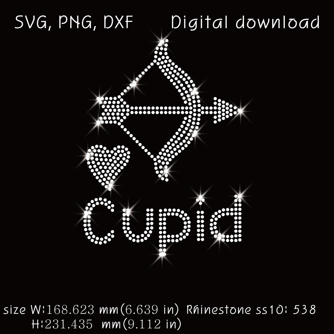 Cupid Digital Download, Rhinestone Templates, Svg, Png, Dxf - Etsy