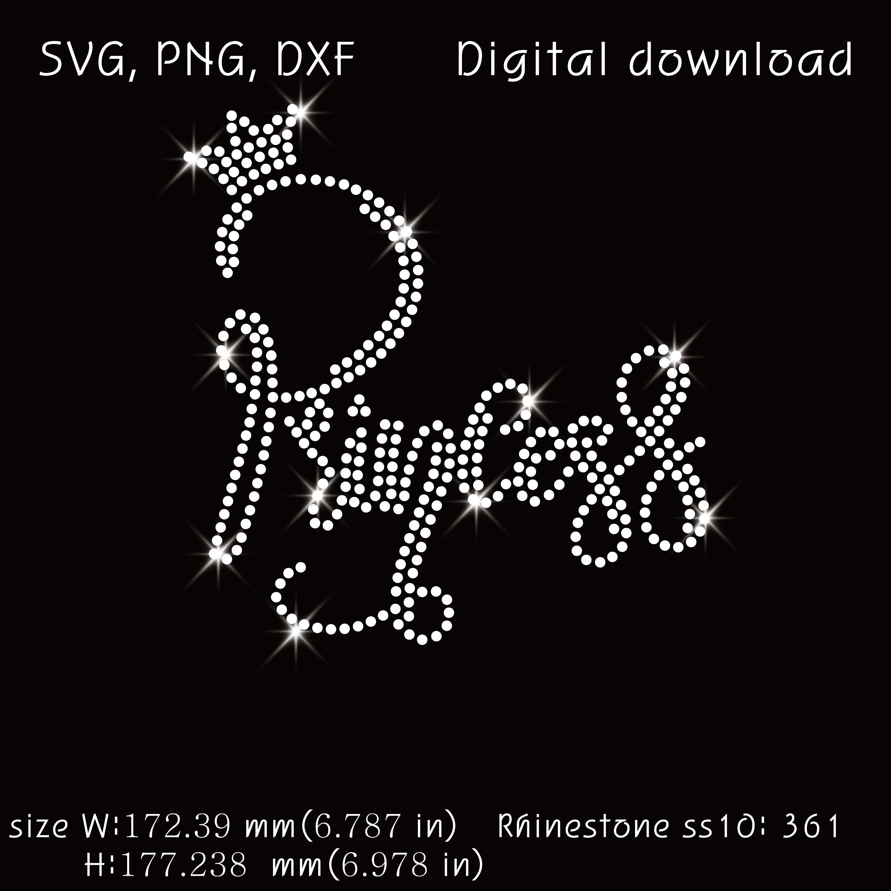 Princess Digital Download Ss10 Rhinestone Templates Svg - Etsy