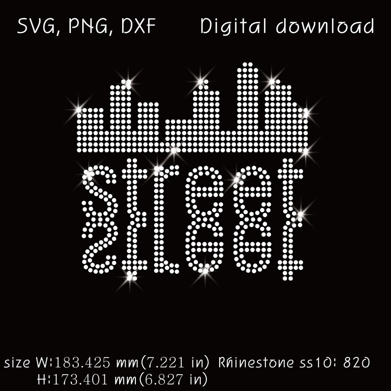 Street Digital Download, Rhinestone Templates, Svg, Png, Dxf - Etsy