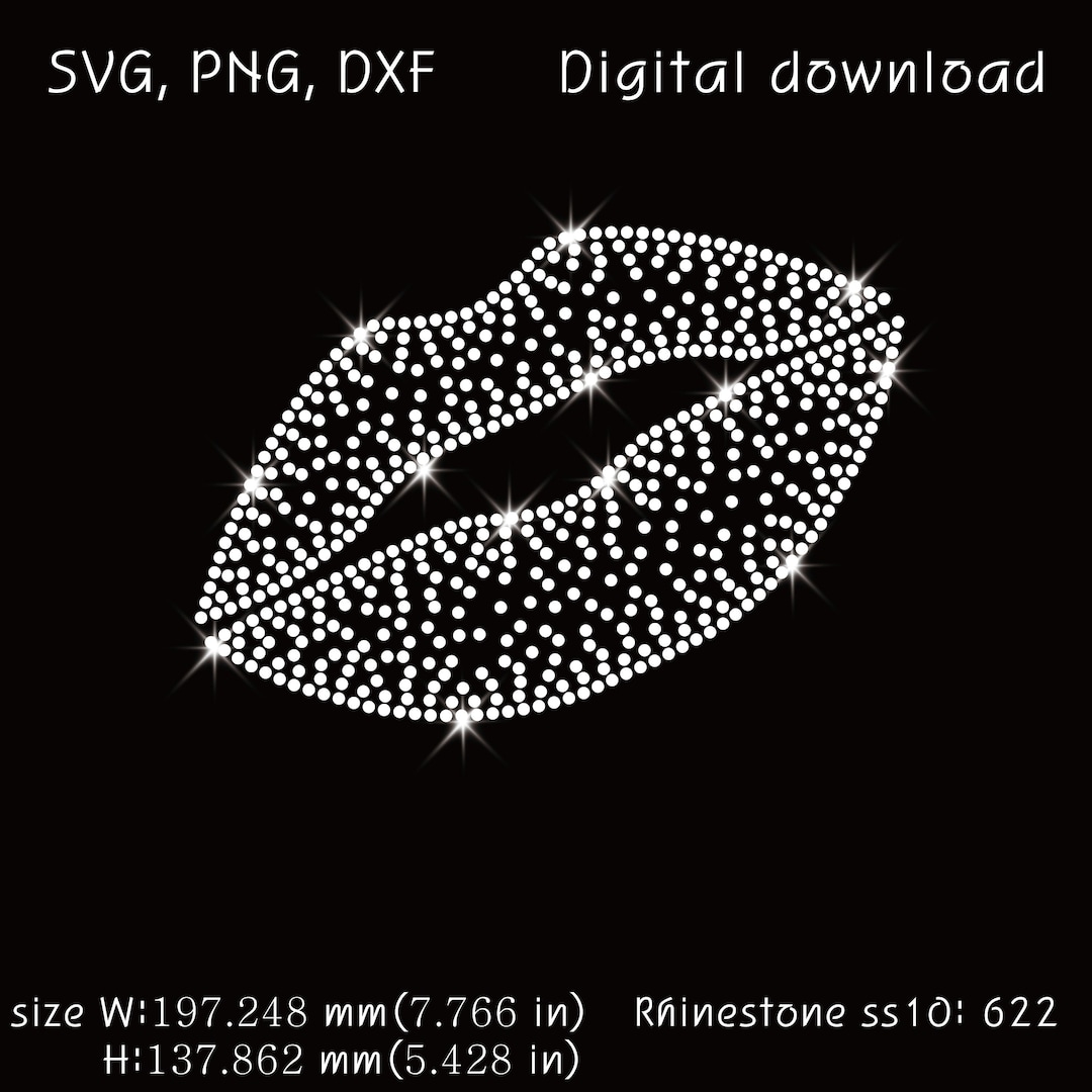 Lip Digital Download, Ss10 Rhinestone Templates, Svg, Png, Dxf - Etsy