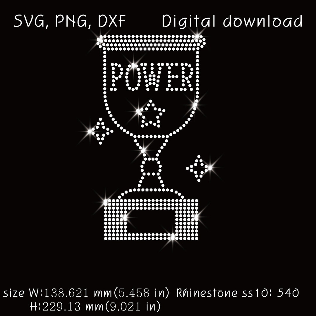Power Download, Rhinestone Templates, Svg, Png, Dxf - Etsy