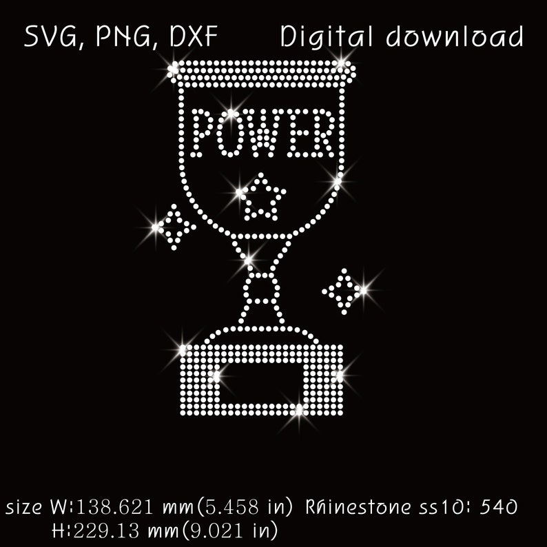 Power Download, Rhinestone Templates, Svg, Png, Dxf - Etsy
