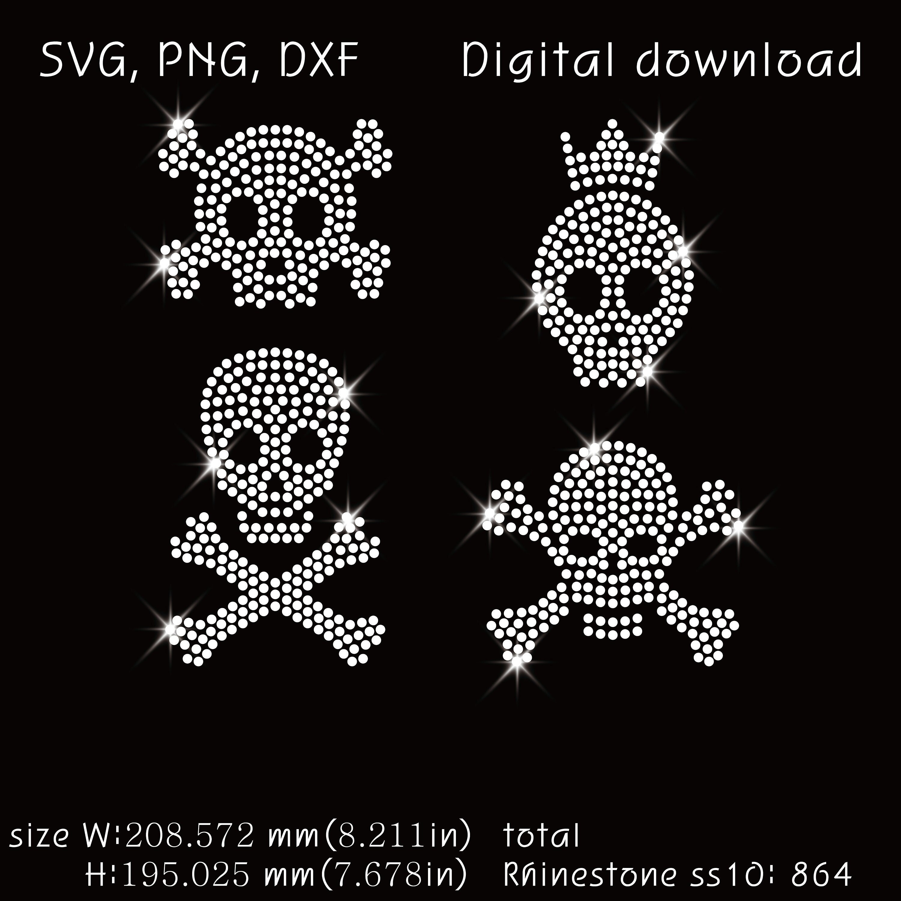 Mini Skulls, Download, Ss10 Rhinestone Templates, Svg, Png, Dxf - Etsy