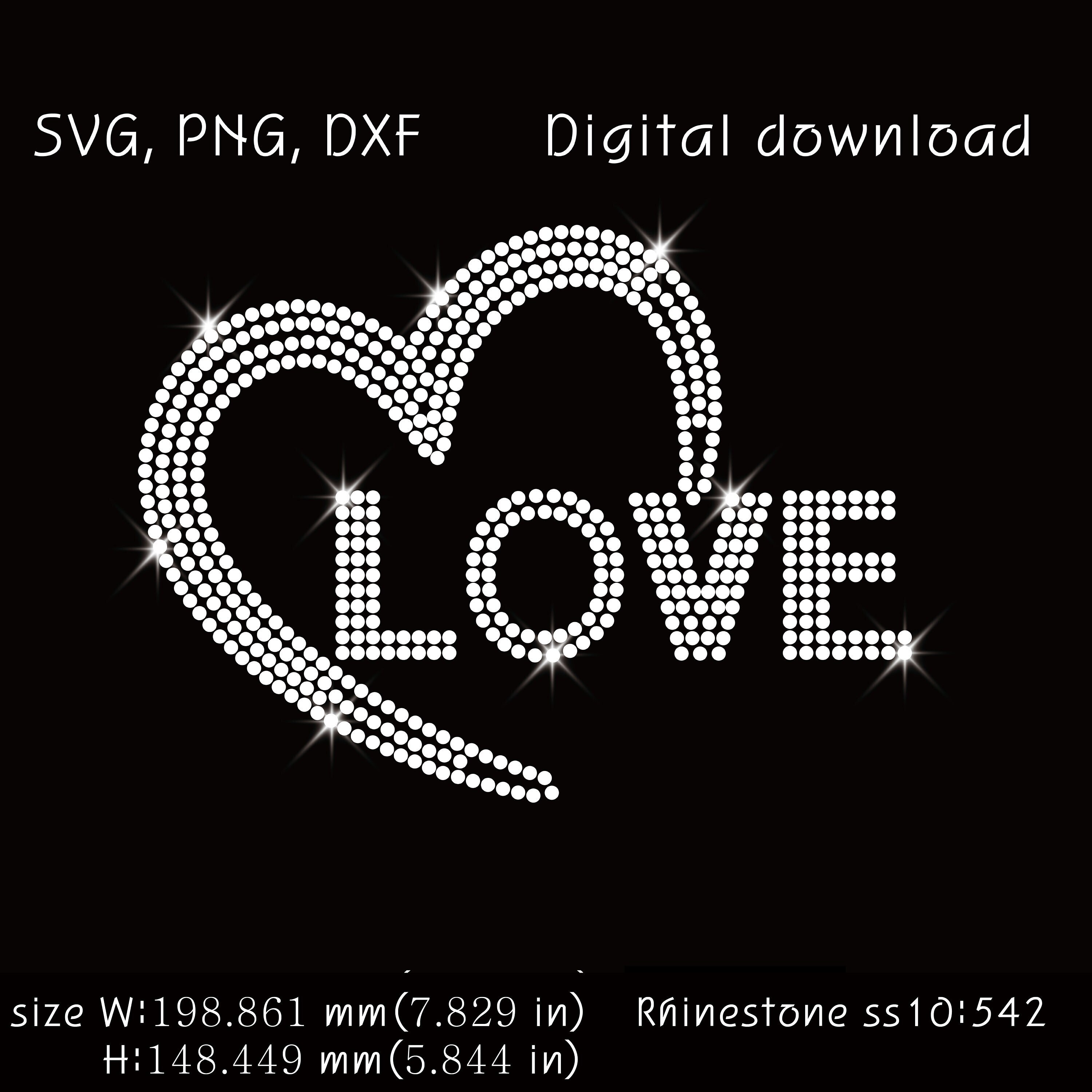 Heart Love, Digital Download, Rhinestone Templates, Svg, Png, Dxf ...