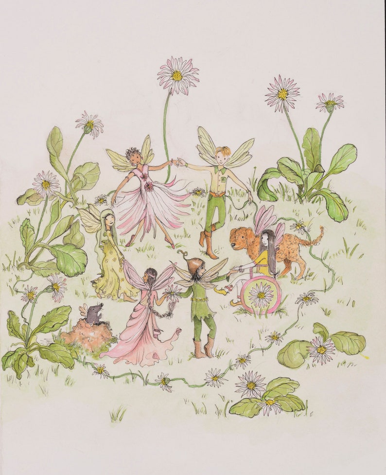 Daisy Fairies Greetings Print - Etsy