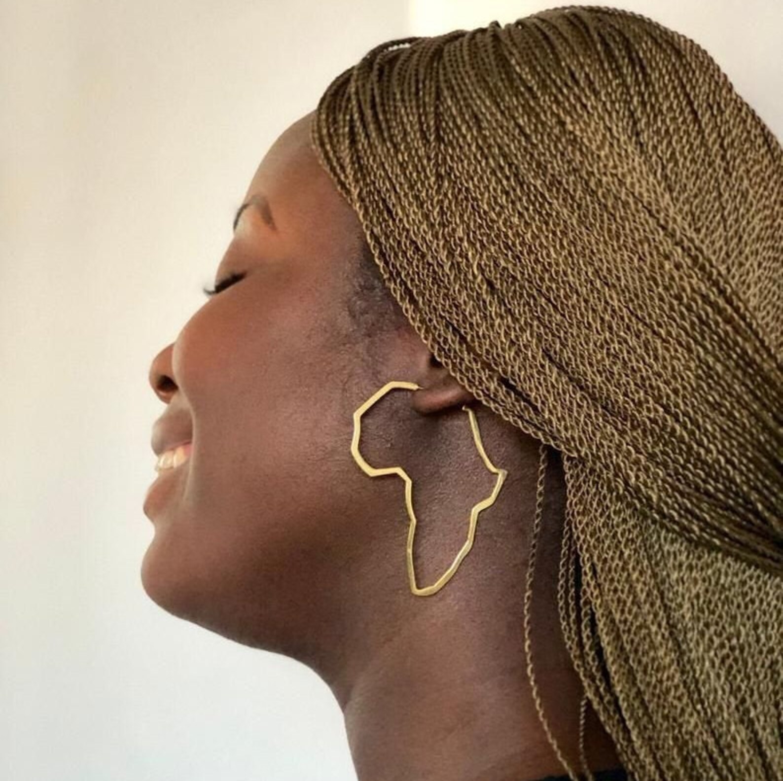 African Gold Stainless Steel Hoop Earrings Africa Earring - Etsy