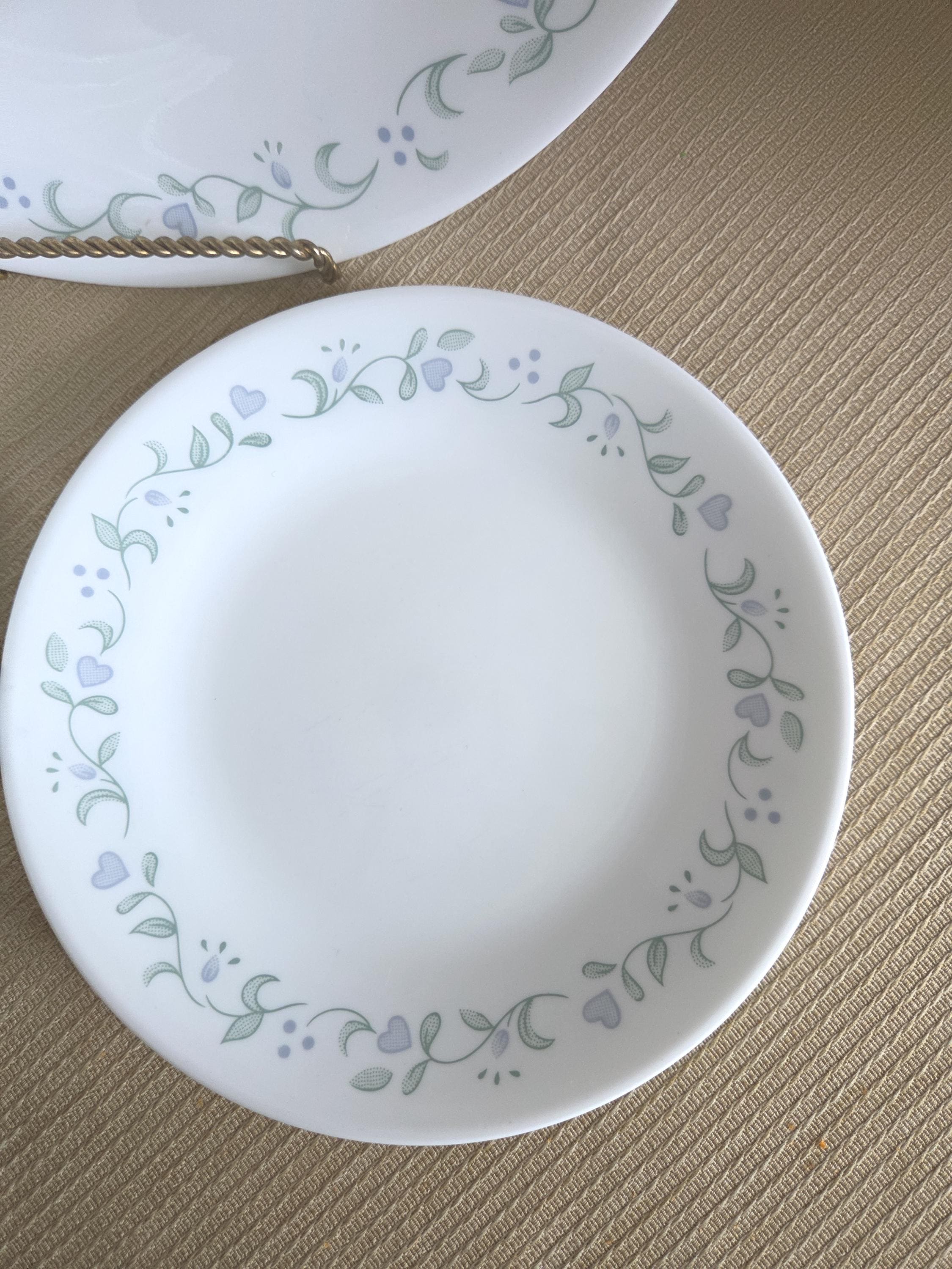 Vintage Corelle Country Cottage Dinnerware Set - Blue & Green Floral ...