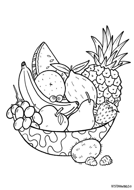 Fruit Bowl Coloring Pages