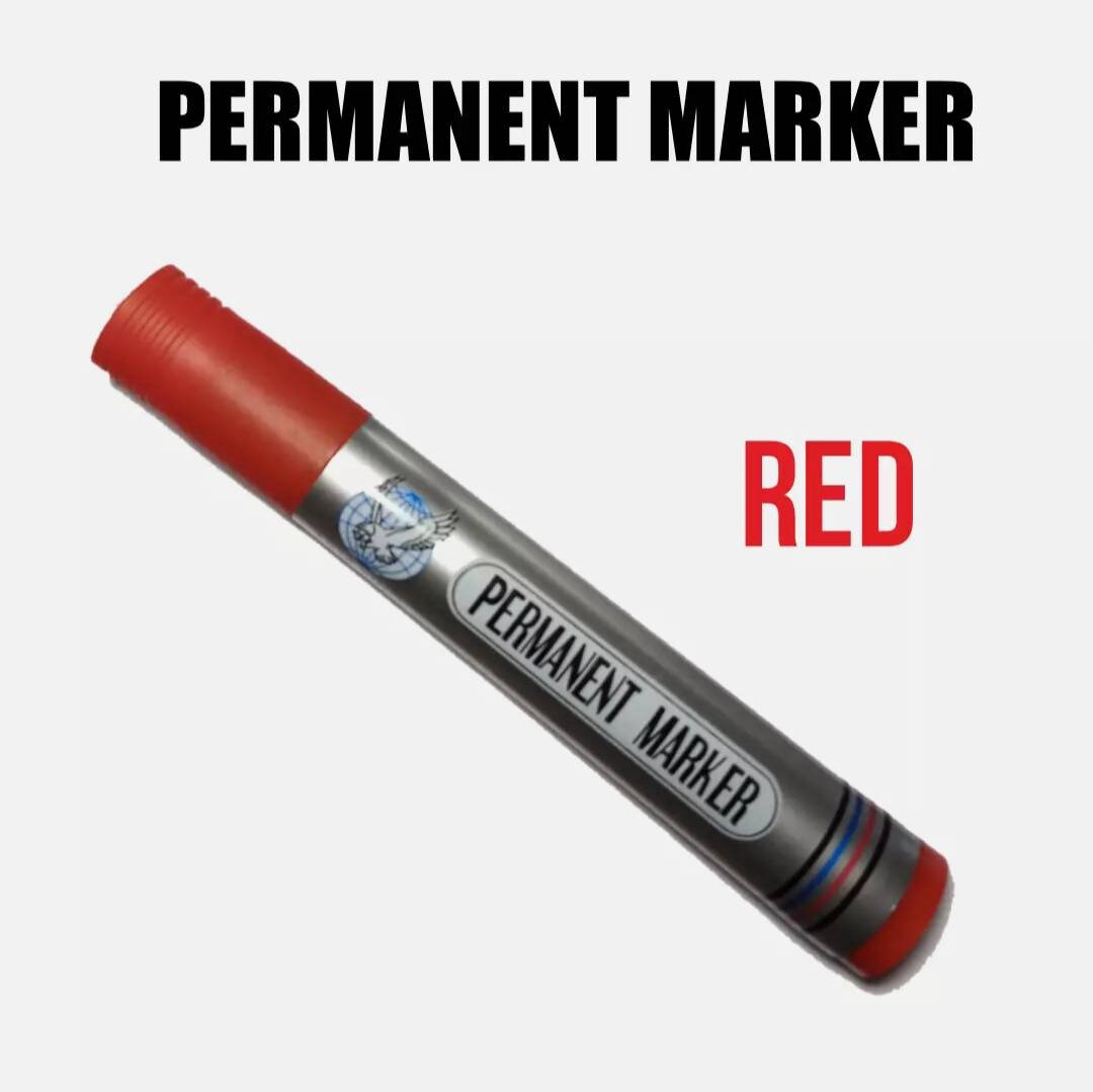 Permanent Marker Coloured Markers Red Blue Black Full Sett - Etsy