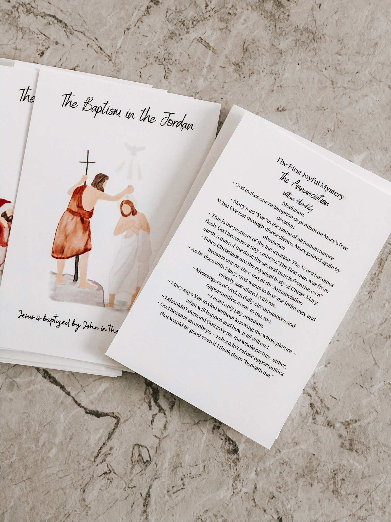 Complete Mysteries of Rosary Card Set 4x6 Watercolor Lent - Etsy