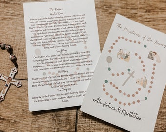 Complete Mysteries of the Rosary Card Set, 4x6 Watercolor, Lent, Easter ...