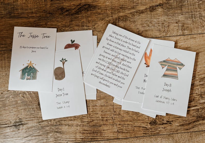 Jesse Tree Day by Day Advent Cards - Etsy