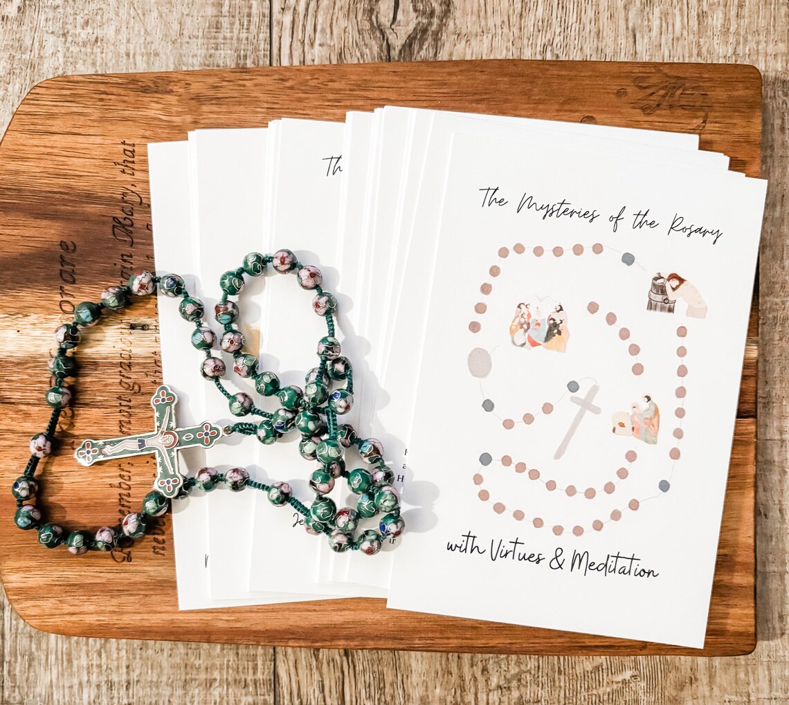Complete Mysteries of the Rosary Card Set With Biblical Reflections ...