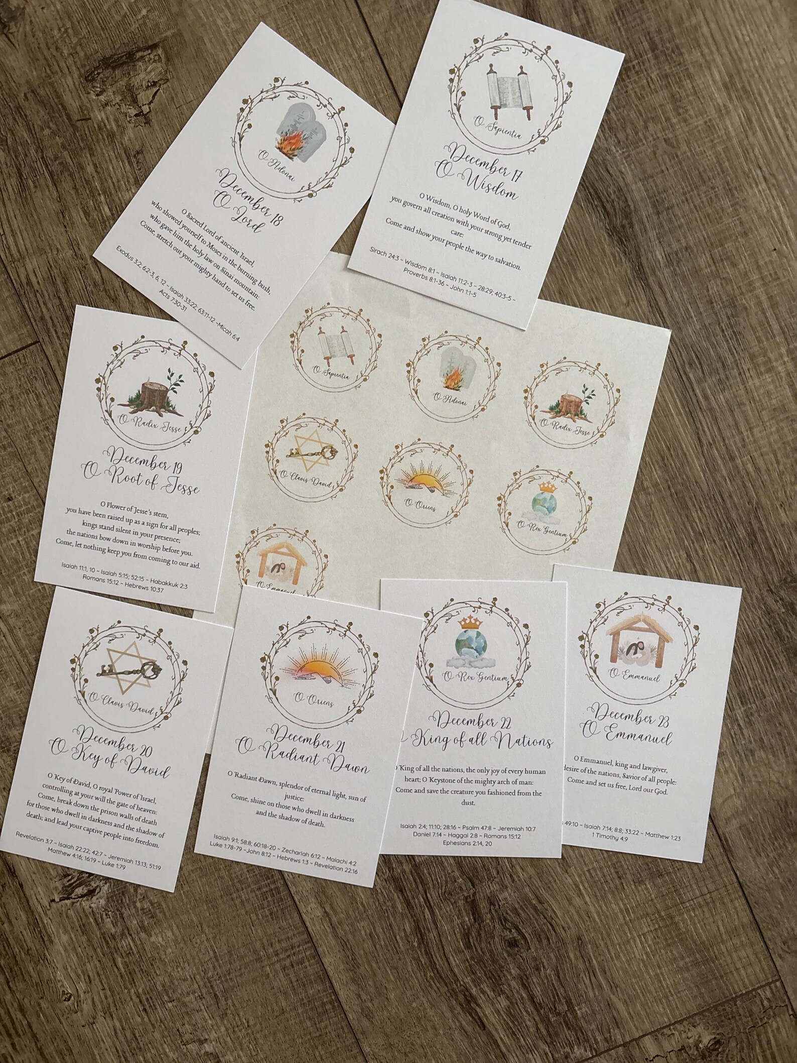 Tradtional O Antiphons Digital Download Cards and Ornaments - Etsy