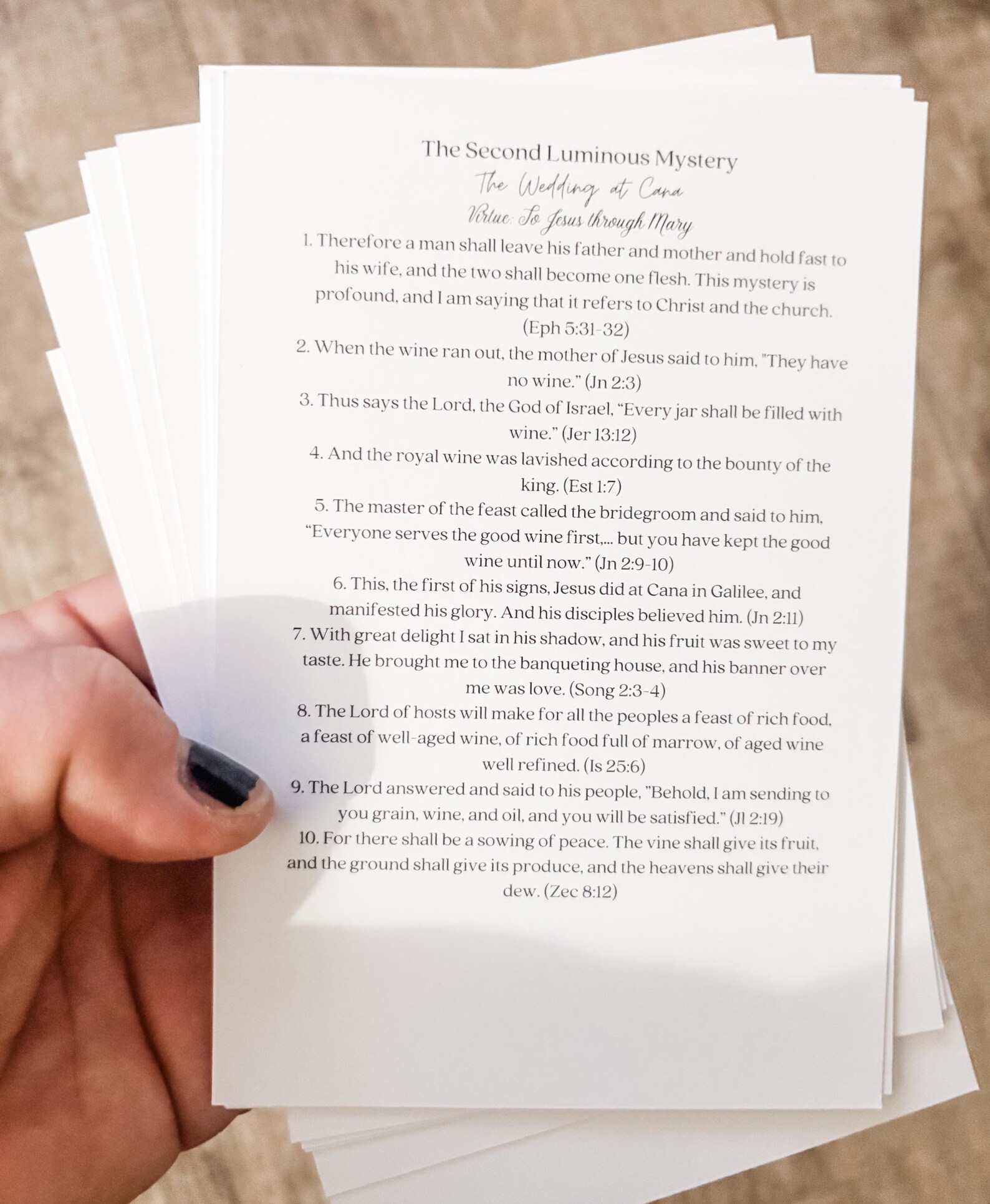 Complete Mysteries of the Rosary Card Set With Biblical Reflections ...