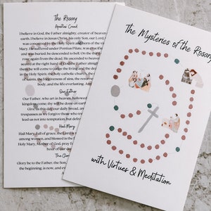 Complete Mysteries of the Rosary Card Set, 4x6 Watercolor, Lent, Easter ...