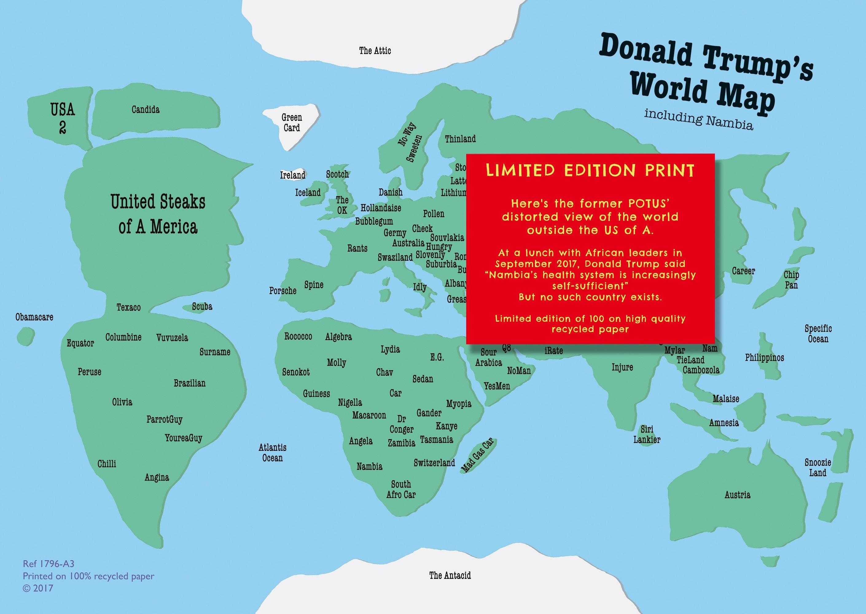 Donald Trump's World Map A3 Print - Etsy