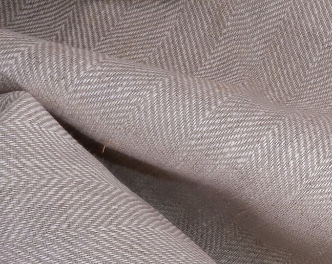 Herringbone Pure Linen Fabric, Very Heavy Weight Prewashed. 280 Gsm ...