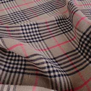 KARIERTE schwere Leinen Meterware 150 cm Breite 240 g/qm Nähkaro Karo ...