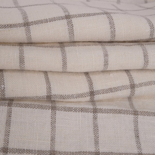 Checked Linen Fabric - Etsy