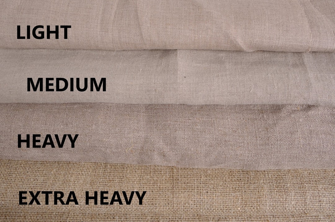 STONEWASHED Medium Weight Linen Fabric by the Yard Meter Natural 150 Cm ...