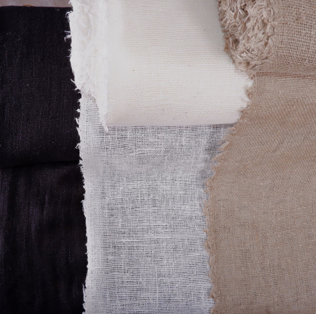 PURE Undyed Linen Heavy Weight Linen Fabric by the Yard Meter Natural ...