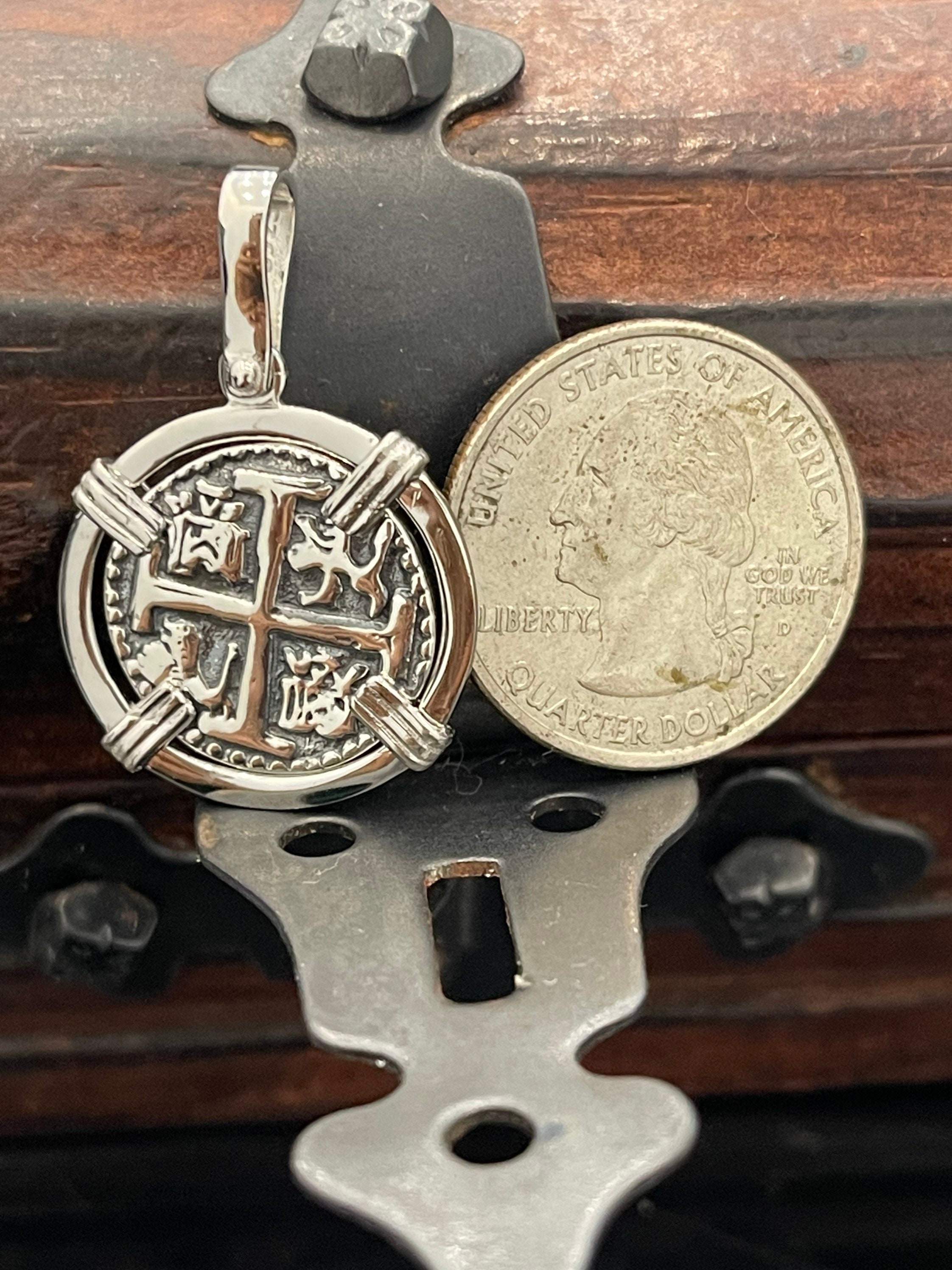 Atocha Shipwreck Silver Coin Pendant: Mel Fisher Treasure, Certificate ...