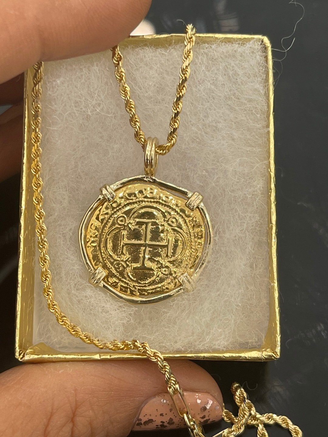 Atocha Shipwreck Gold Coin Pendant Made With 14kt Solid Pure Gold With ...