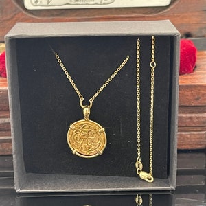 Atocha Shipwreck 14k Gold Coin Pendant Necklace: Adjustable Chain - Etsy